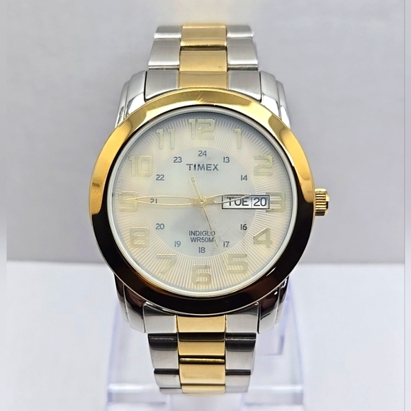 Timex | Accessories | Timex Indiglo Wr5m Mens Twotone Stainless Steel ...